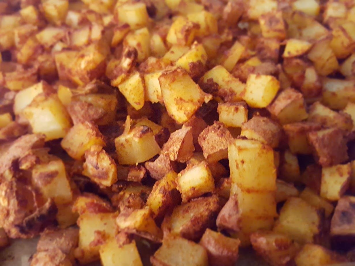 Vegan Cheezy Onion Tater Cubes - FatManRants